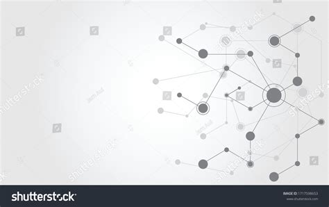 Grey White Abstract Technology Background Science Stock Vector Royalty