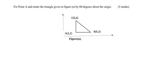 Solved Fix Point A And Rotate The Triangle Given In Figure Chegg Com