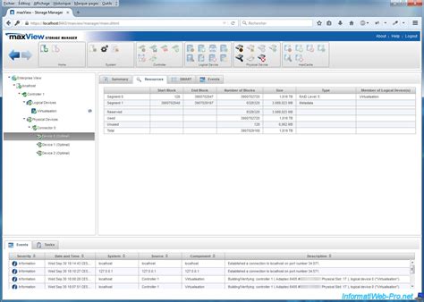 Presentation Of The Adaptec Maxview Storage Manager V1 Web Interface