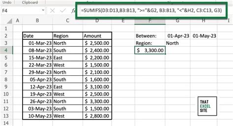 Use Excel SUMIFS() With a Date Range (Before, After, Between) - That Excel Site