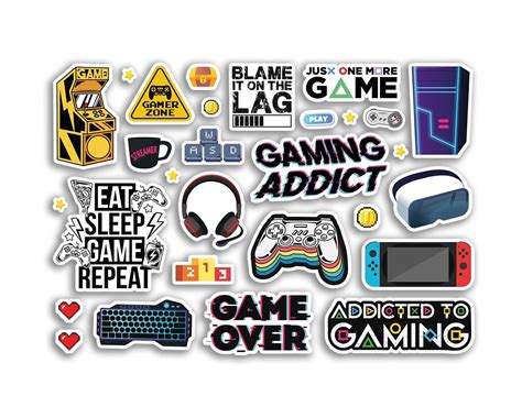 Gaming Logo Sticker A5 Sticker Sheet Gaming Vinyl Stickers Gamer