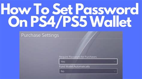 How To Set Password On Ps4 Ps5 Wallet Youtube