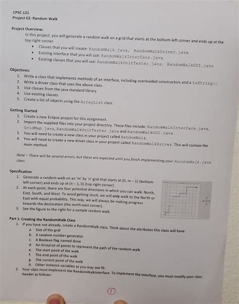 Solved Cpsc 121 Project 02 Random Walk Project Overview In