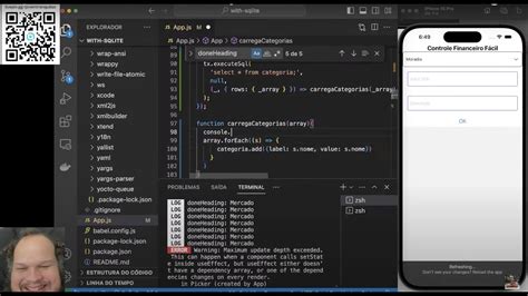 programando em react native aplicação não sobe e agora ao vivo
