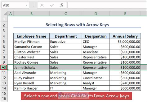 How To Select A Row In Excel 9 Methods Exceldemy