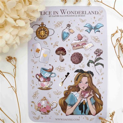 Alice In Wonderland Stickers Etsy