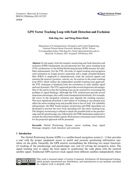 pdf gps vector tracking loop with fault detection and exclusion