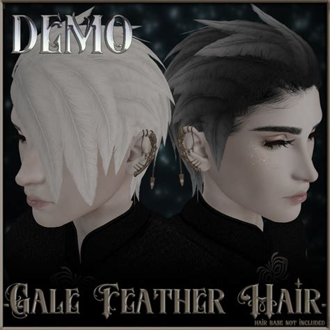 Second Life Marketplace Raven Bell Gale Feather Hair Demo