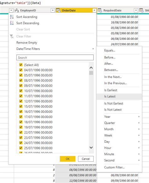 solved power query filter to latest date row microsoft fabric community