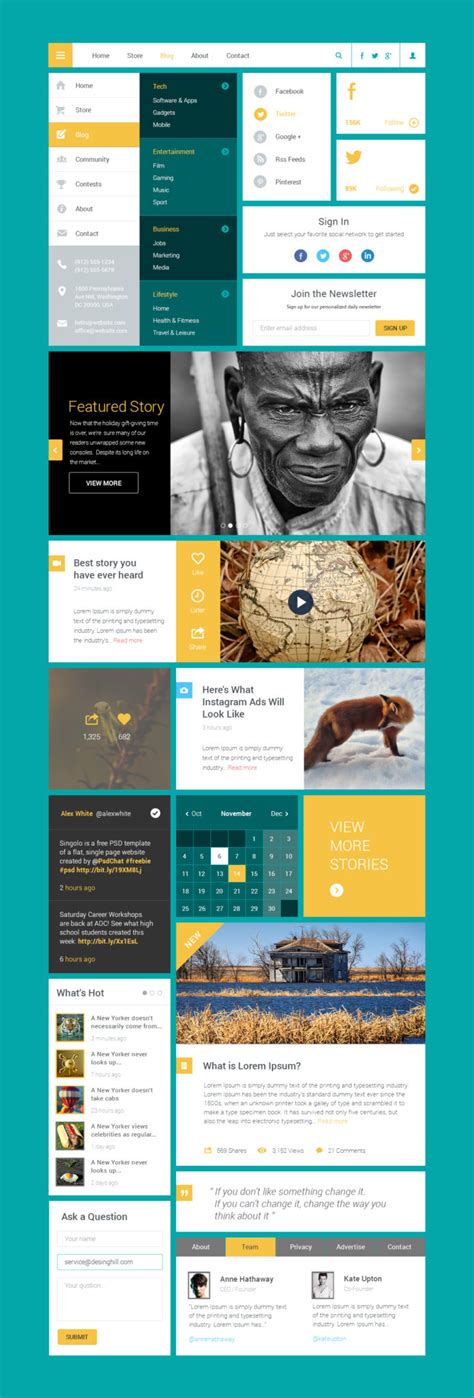 Blog Magazine UI Kit Freebie