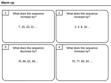 Missing Terms In Arithmetic Sequences Teaching Resources