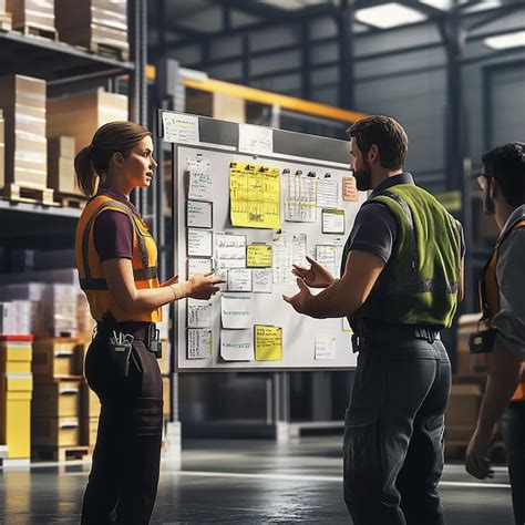 Quotwarehouse Worker Conducting Shift Handover Discussionquot Premium Ai Generated Image