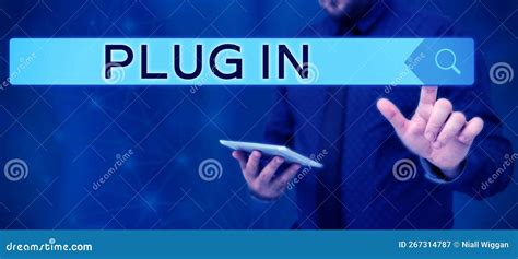 Hand Writing Sign Plug In Business Idea Putting Device Into