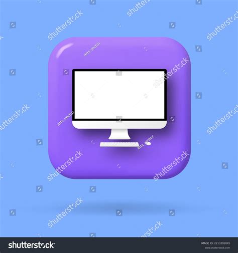 3d illustration desktop computer screen device stock illustration