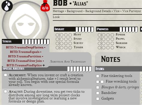 Character Sheet Redesign Issue Megastruktur Foundryvtt Blades In The Dark GitHub