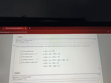 Solved Rational Reasoning Imathas As Submit Question 12 Points Possible 1 Licesse This Is