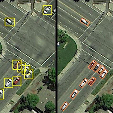 left hbb horizontal bounding boxes right obb oriented bounding