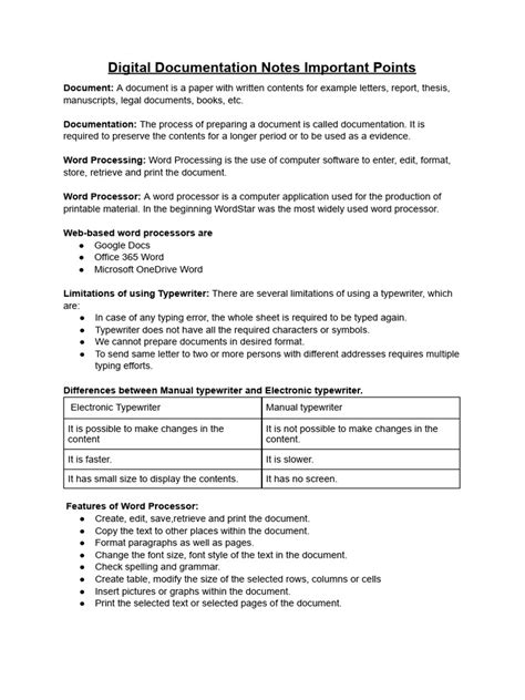 Unit 8 Digital Documentation Pdf Word Processor Typewriter
