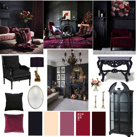 Gothic Aesthetic Interior Design Mood Board Gothic Home Color Scheme