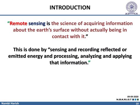 Introduction To Remote Sensing PPTX