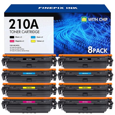 8 Pcs 210a Toner Cartridges Compatible For Hp 210a W2100a Color