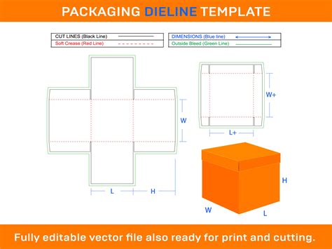Box With Lid Faver T Box Dieline Template 25261852 Vector Art At