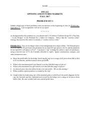 FIN Problem Set Pdf NAME FIN OPTIONS AND FUTURES MARKETS