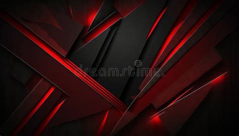 Black Abstract Diagonal Overlap Layers Background With Red Light Decoration Stock Image Image
