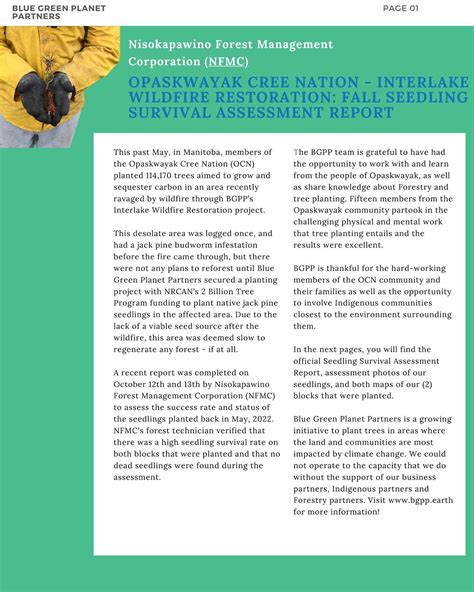 Fall Seedling Report Blue Green Planet Project