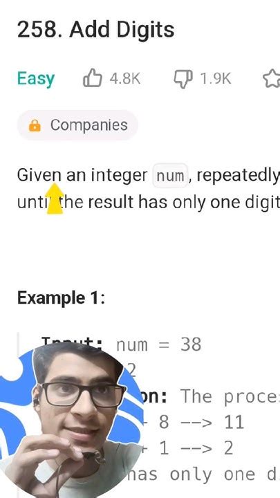 Add Digits Leetcode Dsa Leetcodesolution Datastructures Js Html