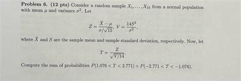 Solved Problem pts Consider a random sample X₁ Chegg