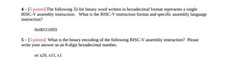 solved 4 [5 points ] the following 32 bit binary word