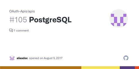postgresql · issue 105 · oauth apis apis · github