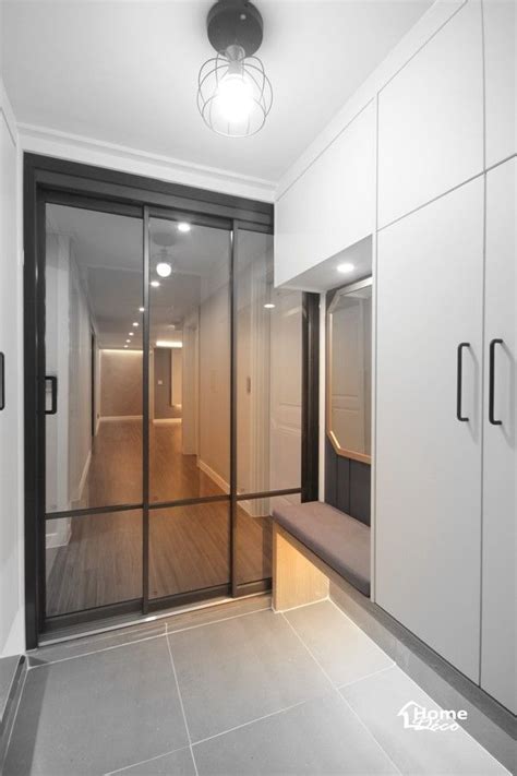 좁은 현관 입구 인테리어 꾸미기 아파트 신발장 거울 수납 벤치의자 홈데코 도어 슬림 중문 시공 네이버 블로그 현대 아파트 인테리어 작은 집