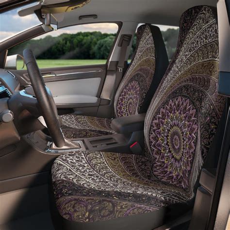 Purple Persian Medallion Spiralling Car Seat Covers T For Driver