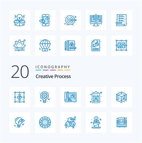 20 Creative Process Blue Color Icon Pack Like Object Creative Creative