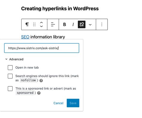 Hyperlinks Creating And Using Links SISTRIX