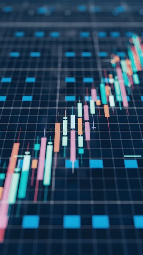 Dynamic Digital Bar Chart On Grid Background Resembling Stock Exchange Floor Stock Illustration
