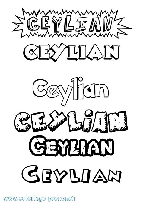 Coloriage Du Pr Nom Ceylian Imprimer Ou T L Charger Facilement