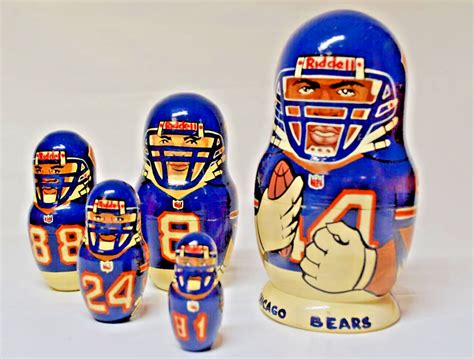 Chicago Bears Football Hand Painted Russia Made Matryoshka Nesting