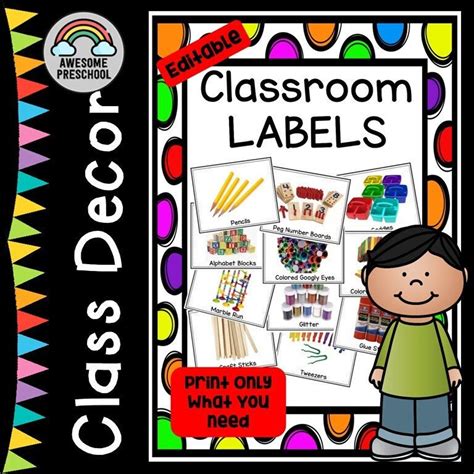 Classroom Labels Using Real Photos For Preschool Kindergarten And