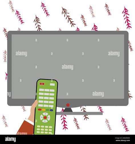 Illustration With Tv And Hand Holding Remote Control Important