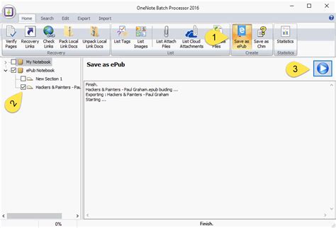 Exe 导出一个 Onenote 分区，转换制作生成一个 Epub 电子书 数字笔记珍宝 Onenotegem