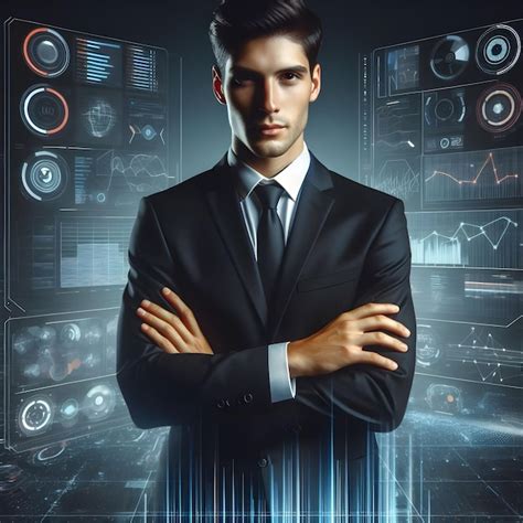 Premium Photo Human Figure In A Hologram Data Analytics In A Hightech