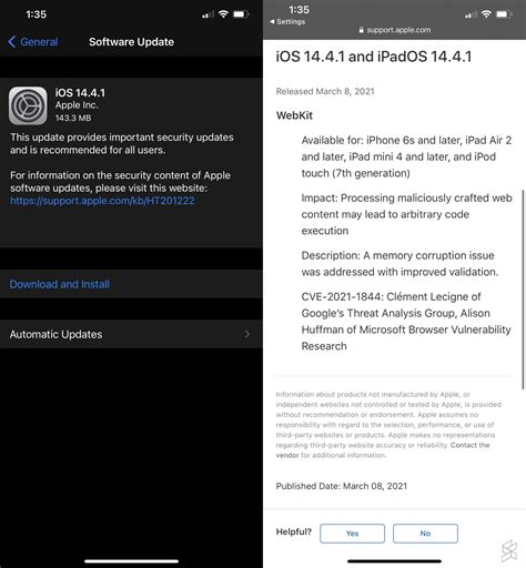 Apple Pushes Ios 14 4 1 Update To Fix Web Browser Security Issue Soyacincau
