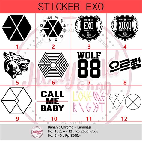 Jual Sticker Exo Logo Part 1 5pcs Stiker Shopee Indonesia