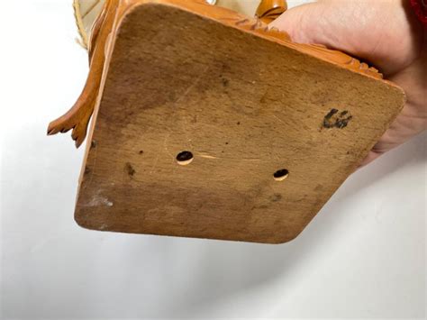 Table Lamp In Wood Birds In A Branch Brown Color France 1940 For