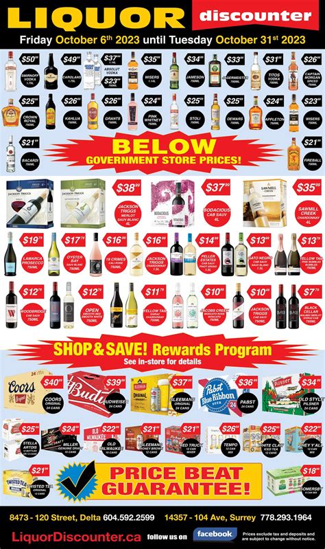 Latest Flyer For The Month Of October Liquor Discounter Facebook