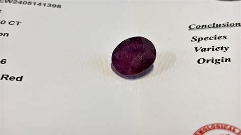 16 80 Ct Purplish Red Natural Ruby Able Auctions