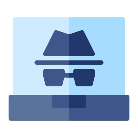 Isolated Hacking Symbol In Flat Icon On White Background Hacker Cyber Crime Incognito Laptop